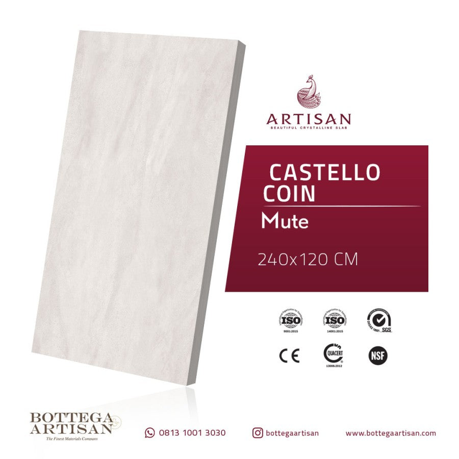 Granit Lamina Slab Artisan Castello Coin Mute 120X240 – Bottega Artisan