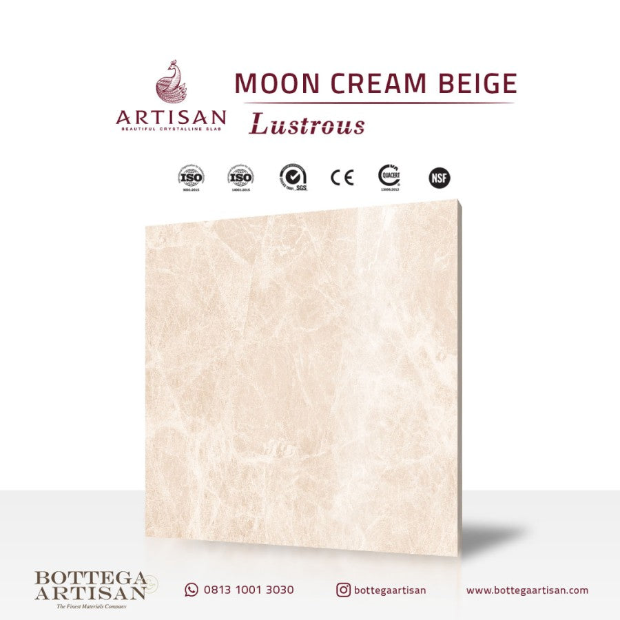 Granit Lamina Slab Artisan Moon Cream Beige Lustrous 120X120 cm ...