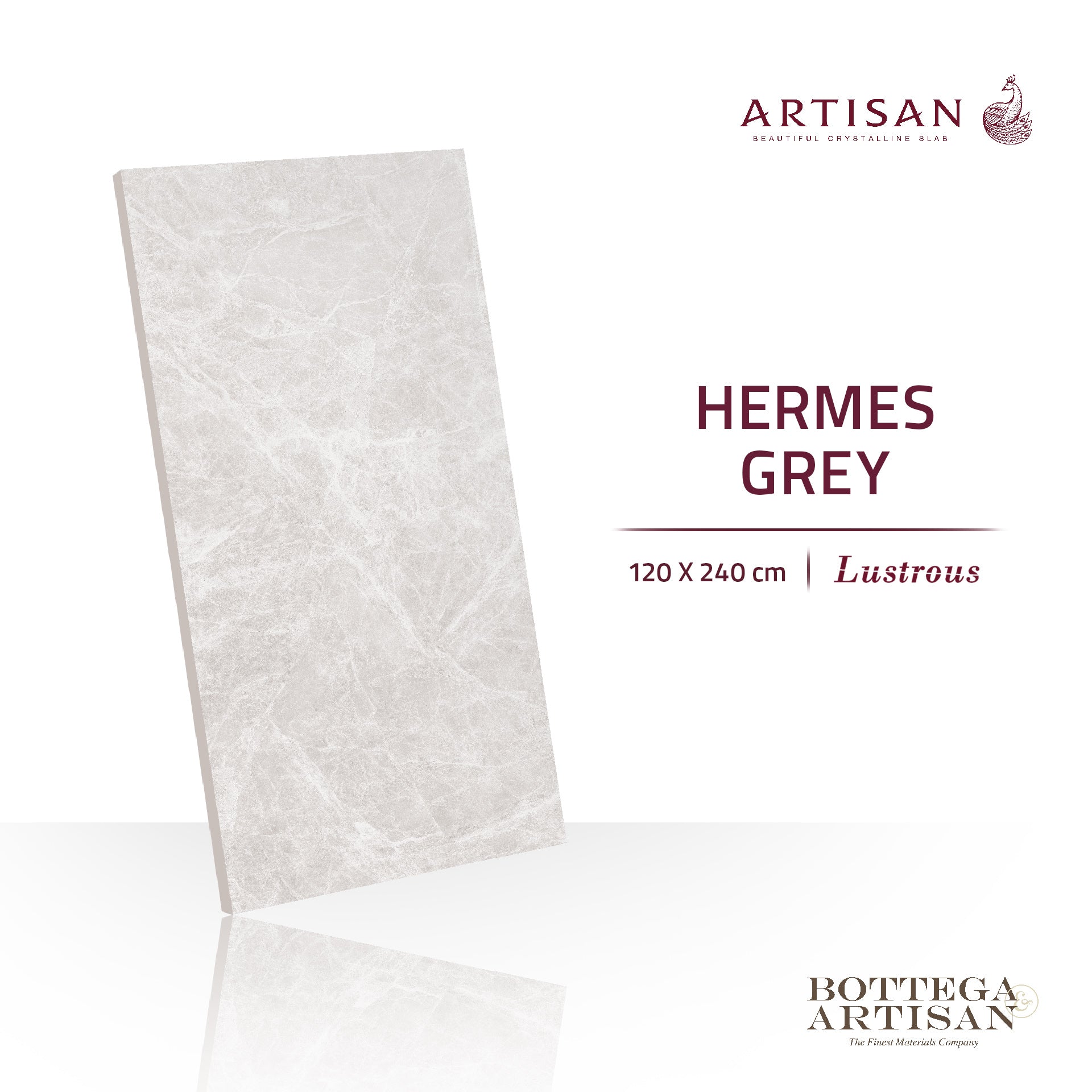 Granit Lamina Slab Artisan Hermes (Hearms) Grey Lustrous 120X240 ...