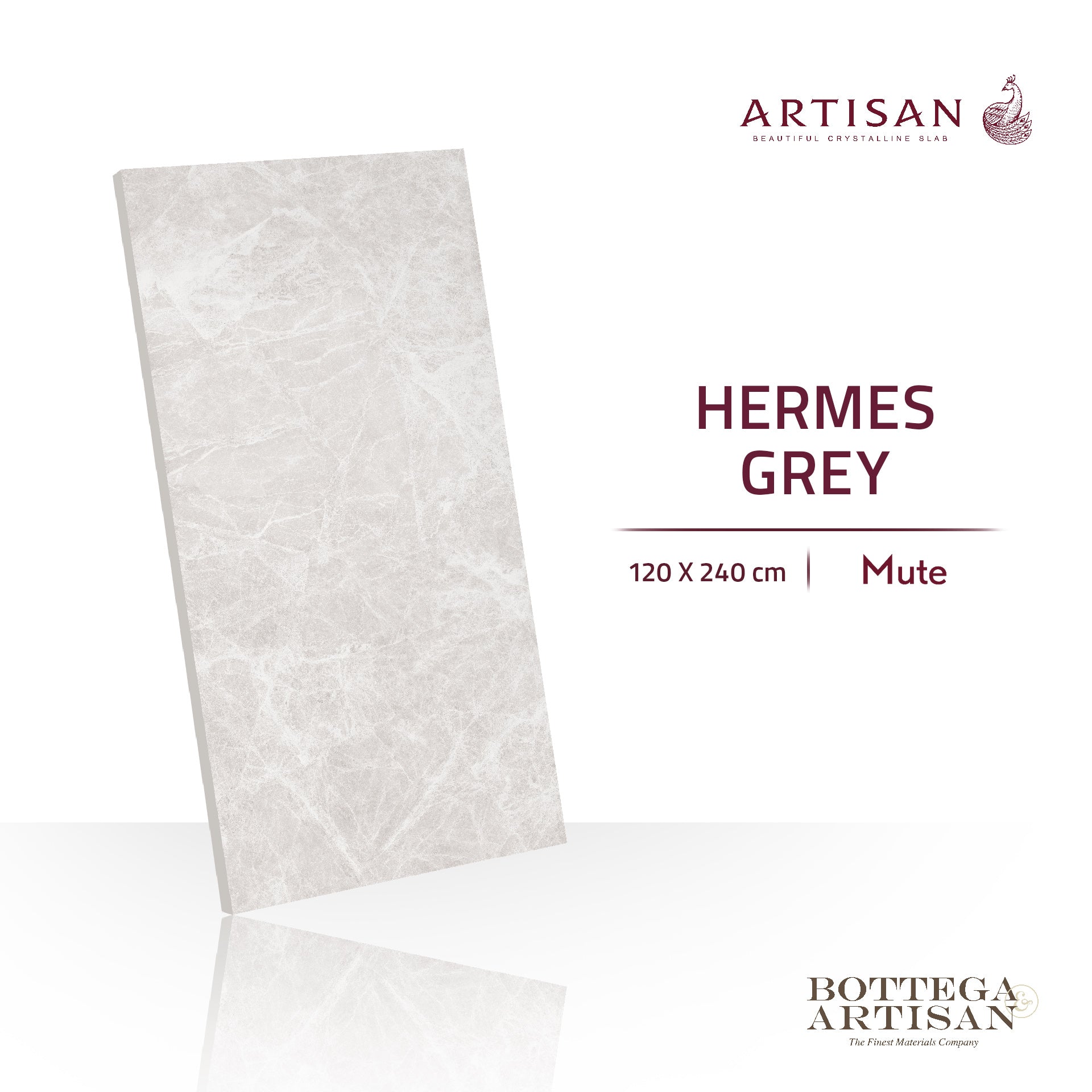 Granit Lamina Slab Artisan Hermes (Hearms) Grey Mute 120X240 – Bottega ...