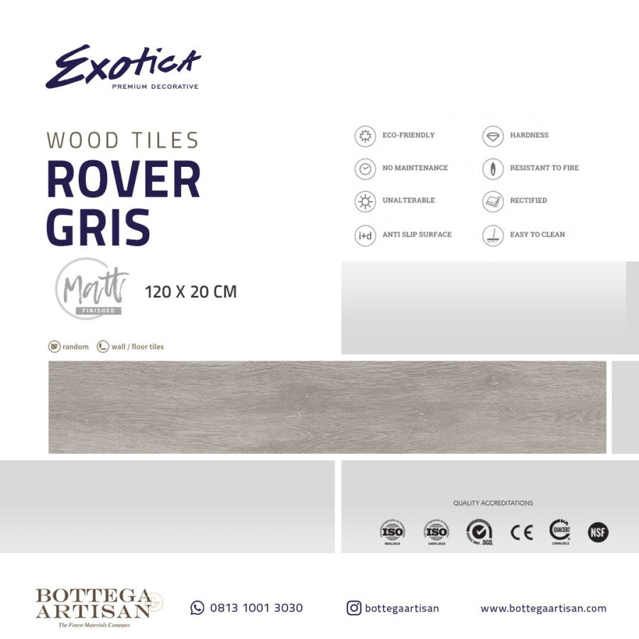 Exotica Granit Tiles Rover Gris Matt 20X120 – Bottega Artisan